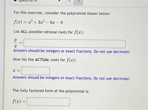 solved for this exercise consider the polynomial shown