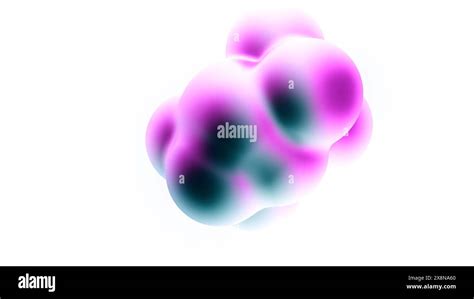 Abstract 3d Deformed Figure Design Surrealistic Object Based On Pulsating Spheres On A White