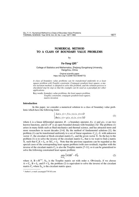 pdf numerical method to a class of boundary value problems