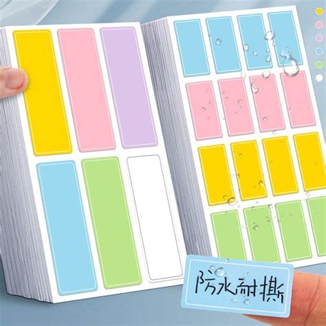10 Sheets Solid Color Waterproof Label Stickers Tearable Classification