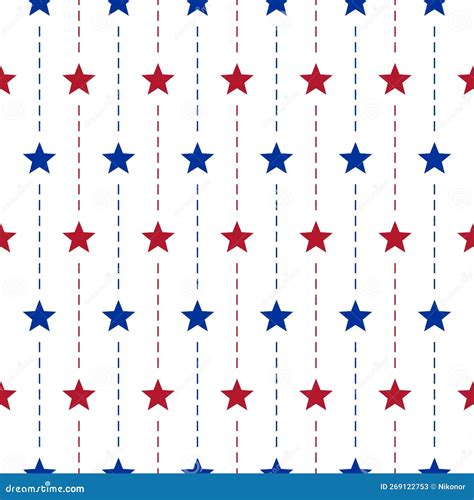 Stars And Vertical Dotted Line Seamless Pattern Fabric Simple Wallpaper Stock Vector
