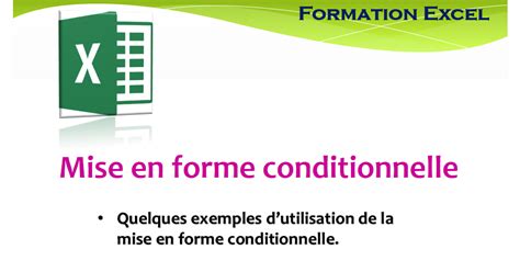 Exemples D Utilisation De La Mise En Forme Conditionnelle Formation
