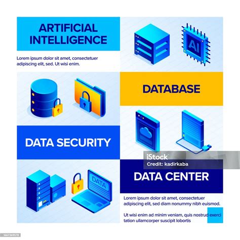 Vector Illustration Of Big Data Isometric Icon And Three Dimensional