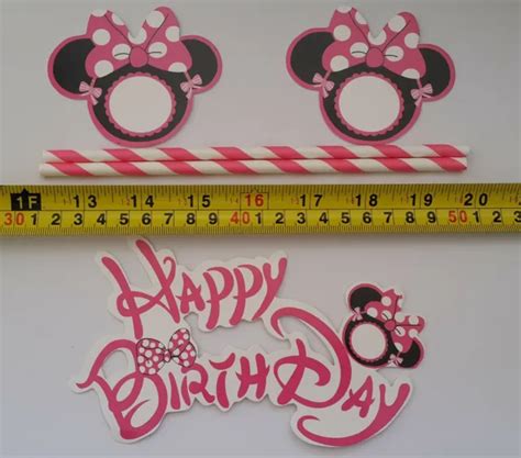 Minnie Mouse Happy Birthday Cake Topper Minnie Mouse Theme Cake Topper