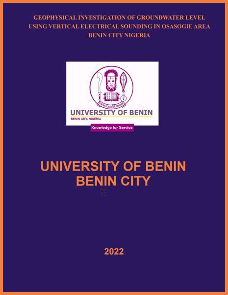 Geophysical Investigation Of Groundwater Level Best Bookstore In Nigeria Buy Books Online