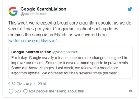 Google Broad Core Algorithm Update August Digitoly