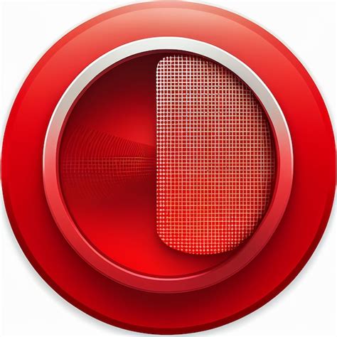 Un Botón Rojo Con Fondo Blanco Y Un Botón Rojo Con Borde Plateado