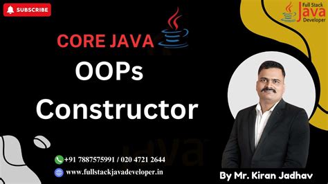 Constructor In Java Oops Concept Learn With Mr Kiran Jadhav Youtube
