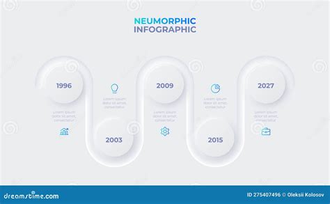 Neumorphic Infographic Timeline Design Template Concept Of Development