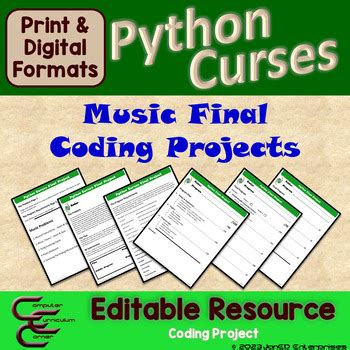 Python Curses Music Final Coding Project Editable Resource Package