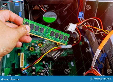 Repairman Is Disassembling Personal Computer Is Diagnostic Fixing