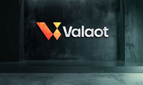 Gradient Logo Mockup On Black Wall Premium Psd