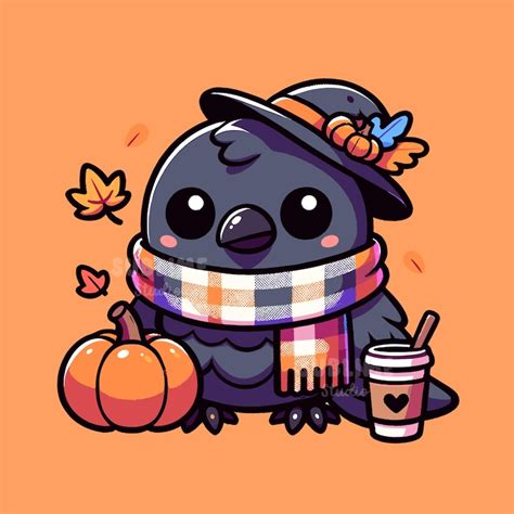 Cute Crow Clipart Etsy