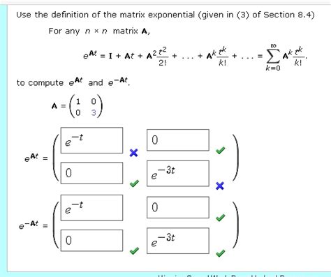 use the definition of the matrix exponential given in 3 of section 84