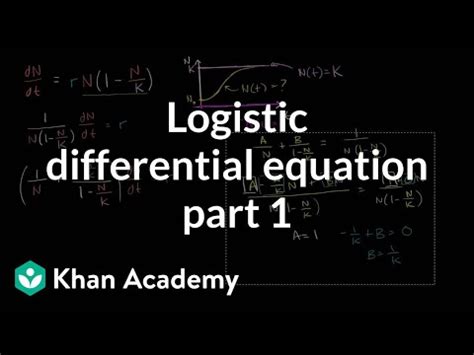 Solving Logistic Differential Equation Part First Order Differential Equations AP