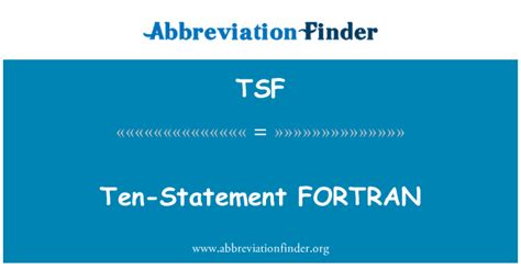 Tsf Significa 10 Declaración Fortran Ten Statement Fortran