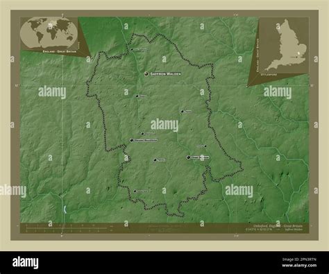 Uttlesford Non Metropolitan District Of England Great Britain Elevation Map Colored In Wiki