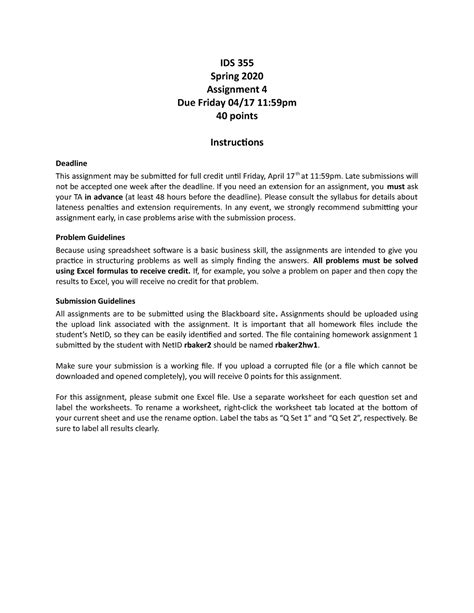 Assignment 04 Ids355 Spring 2020 Ids 355 Spring 2020 Assignment 4 Due