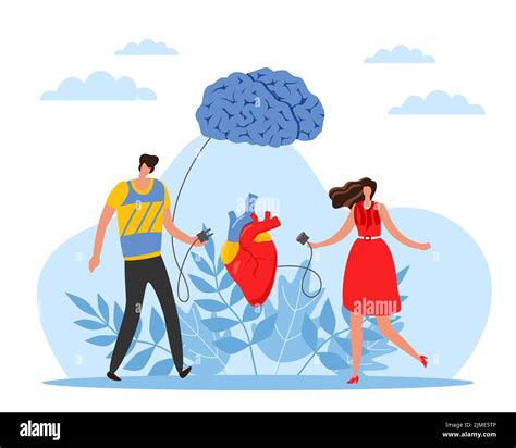 Connection Between Mind And Heart Common Sense And Emotions Balance Of Relationships Male And