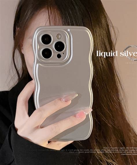 15입고💕당일출고 실버 물결 아이폰케이스 커플 범퍼 핸드폰케이스 생일 선물 매트 젤리 아이폰11 12 13 14 15 프로 맥스 에이블리