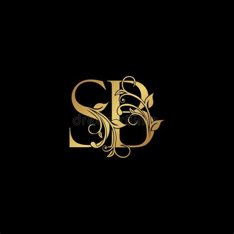 Letra Floral Dorada D Y Icono Del Logotipo M Dm Letra Del Alfabeto De