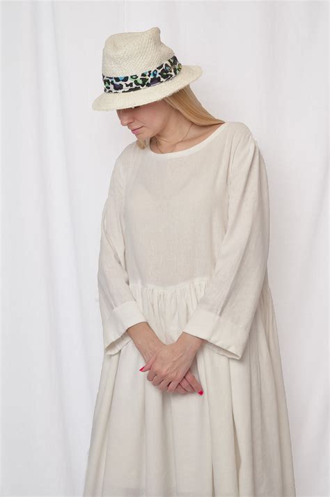 White Linen Dress Plus Size Clothing Linen Womens Clothing Etsy