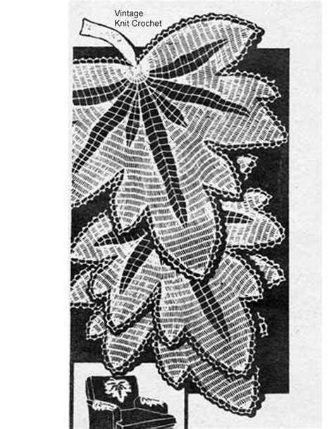 Crocheted Maple Leaf Doily Pattern Mats Or Chair Set Mail Order 567