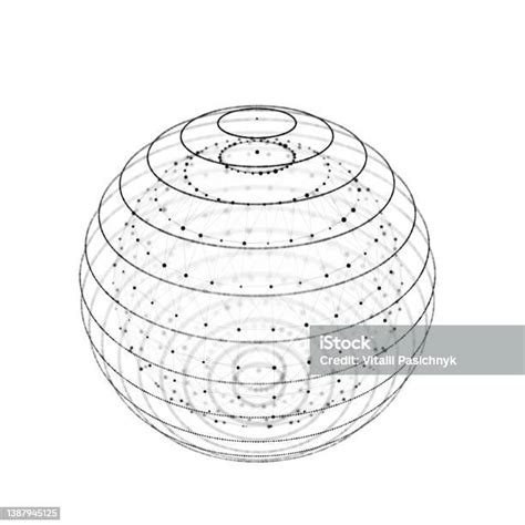 구는 점과 선으로 구성됩니다 네트워크 연결 구조입니다 빅 데이터 시각화 3d 렌더링 개념에 대한 스톡 사진 및 기타 이미지