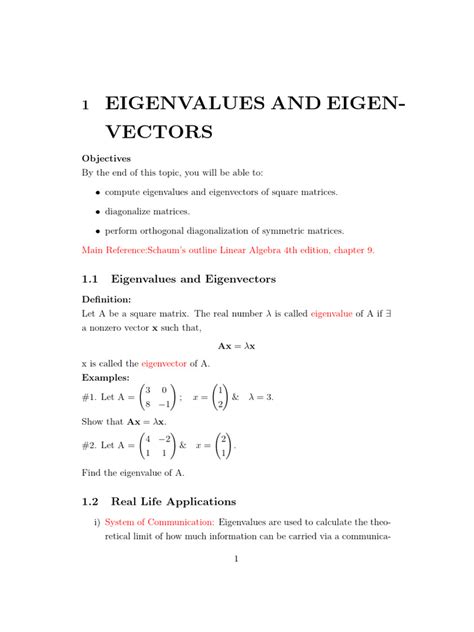 Eigenvalues And Eigenvectors Pdf Eigenvalues And Eigenvectors