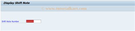 ISHN SAP Tcode Display Shift Note