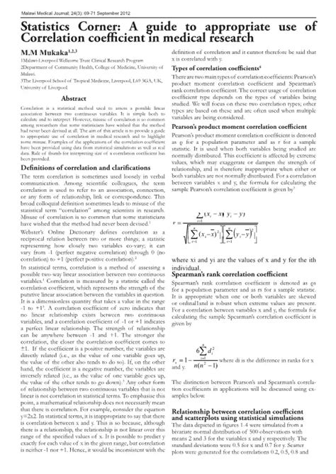 Statistics Corner A Guide To Appropriate Use Of Correlation Docslib