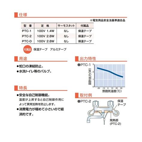 Ptc 1 電熱産業 Ptcヒーター 蛇口の凍結を防止 よろずや清兵衛ヤフー店 通販 Yahooショッピング
