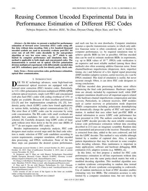pdf reusing common uncoded experimental data in performance