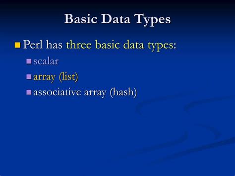 Ppt Perl For Bioinformatics Basic Data Types And Array Manipulations Powerpoint Presentation