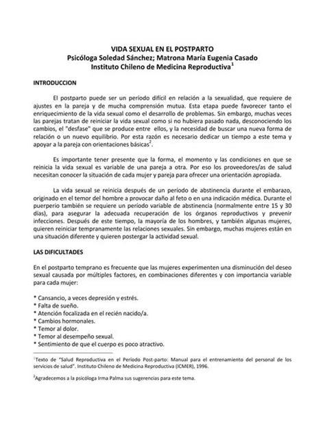 Sex En Postparto 1 Sandra Ramos Udocz