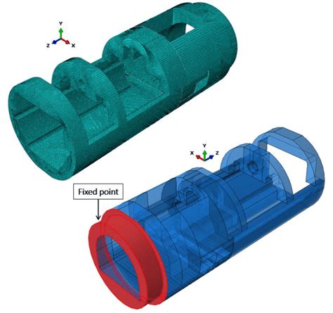 Frame Structure Model And Its Meshed Model For The Fea Vibration And
