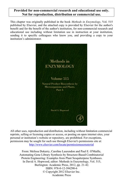 Pdf Automating Gene Library Synthesis By Structure Based Combinatorial Protein Engineering