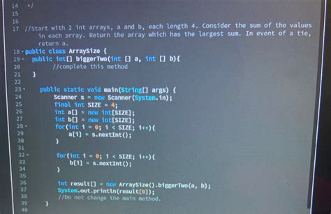 Solved Part Ii Work In Class Arraysize Start With 2 Int