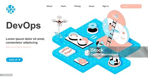 devops 등대 개념 개발 프로세스 및 운영 팀워크 관리 라인 플랫 이좀트리 웹 배너의 모니터링 및 최적화 방문 페이지를 위한