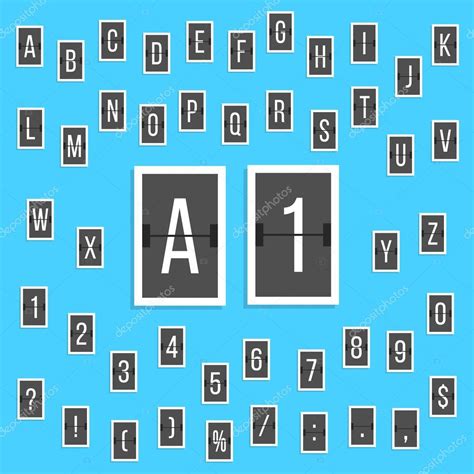 블랙 문자와 숫자 알파벳 점수 판 스티커 Stock Vector By ©holdenkolf 78210780