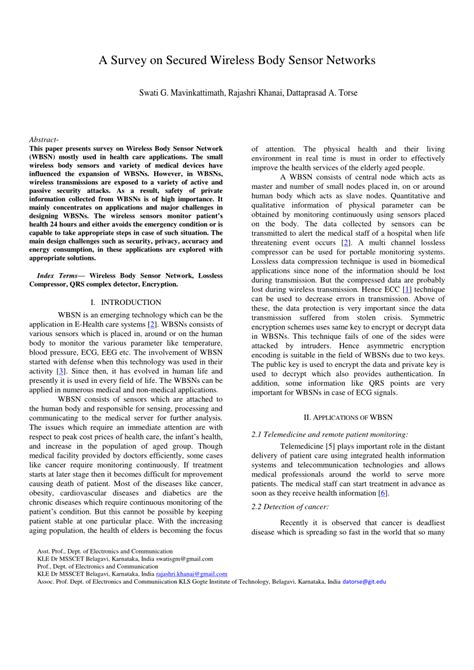 Pdf A Survey On Secured Wireless Body Sensor Networks