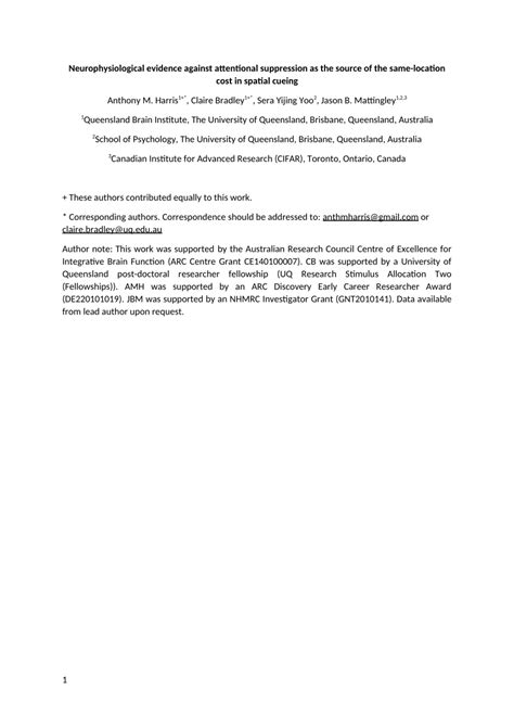 Pdf Neurophysiological Evidence Against Attentional Suppression As The Source Of The Same