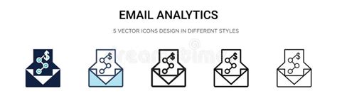 Email Analytics Icon In Filled Thin Line Outline And Stroke Style Vector Illustration Of Two