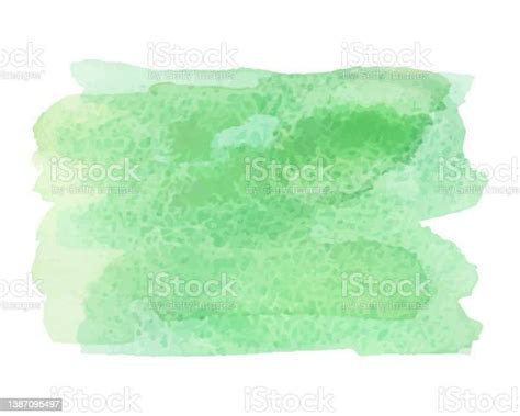 흰색 배경에 질감이있는 수채화 녹색 얼룩 카드 배너 전단지 및 웹 요소에 대한 요소를 디자인합니다 벡터 그라데이션에 대한 스톡