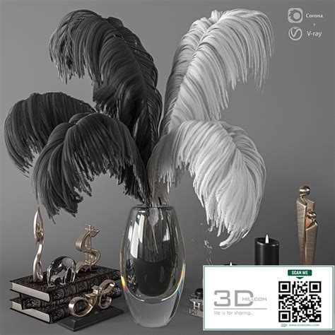 Feathers Decorative Set C 3dmili 2025 Download 3d Model Free 3d Models 3d Model Download