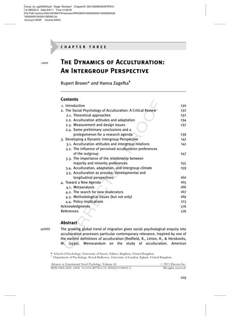 Pdf The Dynamics Of Acculturation An Intergroup Perspective