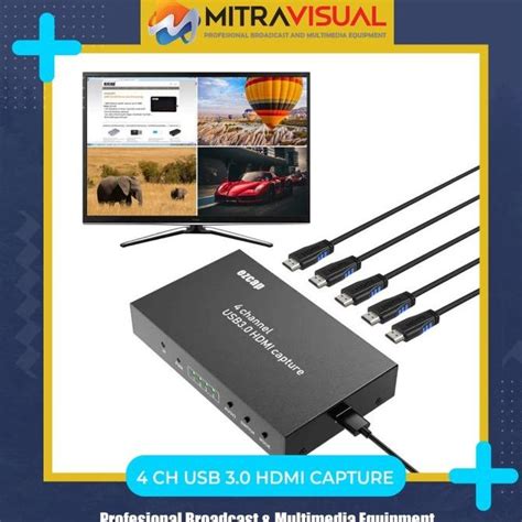 Jual EZcap HDMI Quadview USB HDMI Capture Streaming Vmix OBS Shopee Indonesia