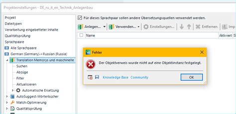 TMs können nicht geöffnet werden Was ist los Trados Studio Trados Studio RWS Community
