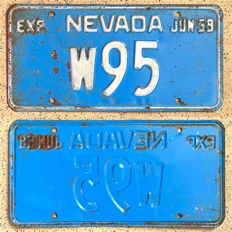 Vintage Nevada License Plates All Original Antique Auto Car Tags Etsy