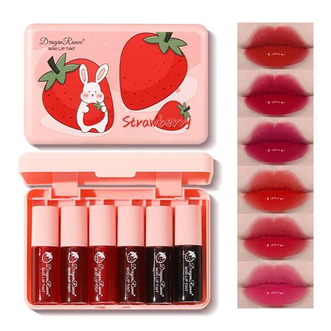 Lip Stain 6 Colors Lip Tint Stain Mini Liquid Lipstick